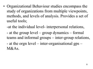 Organisational behaviour ppt | PPT