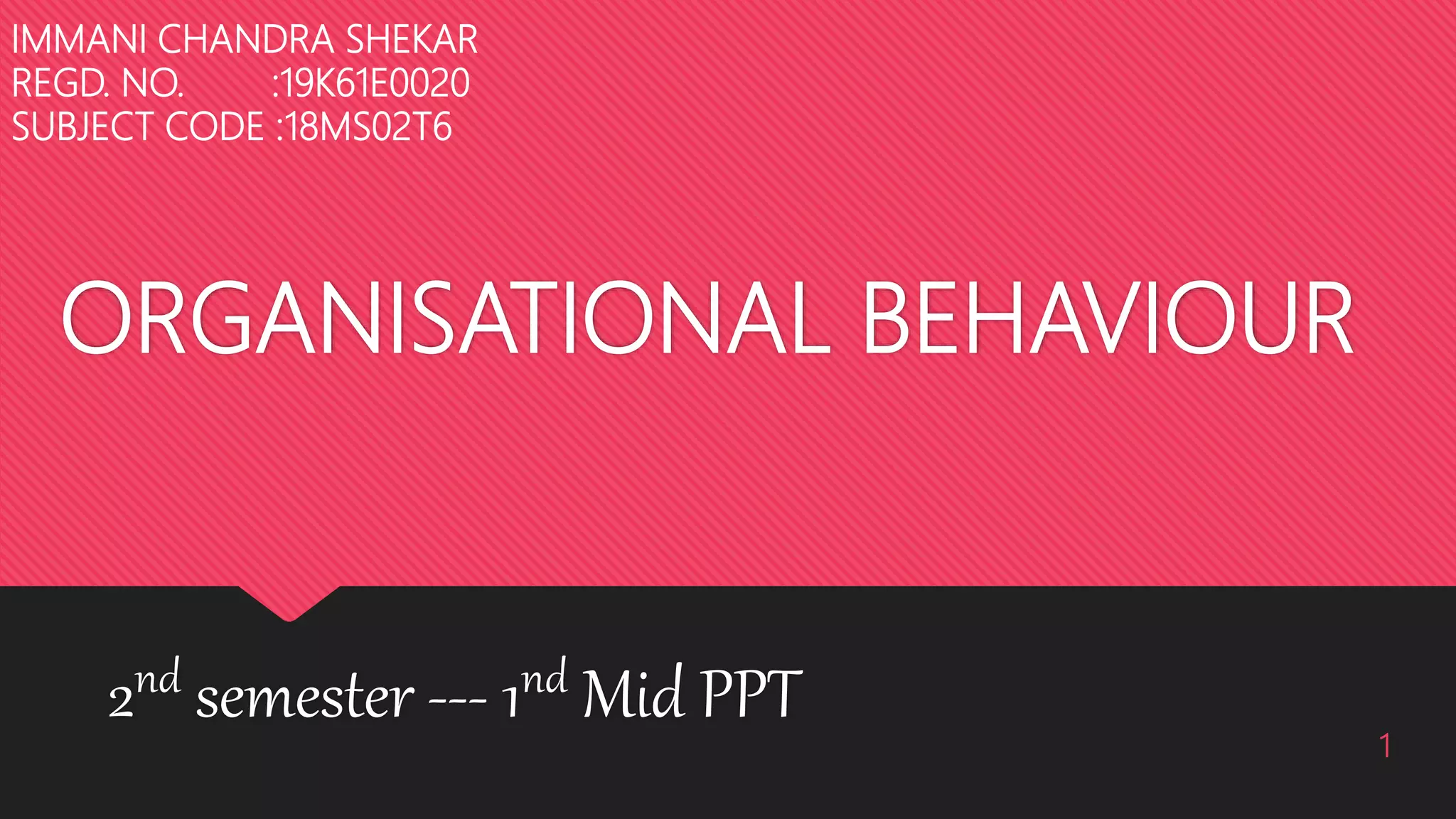 Organisational Behaviour- Self Determination Theory (SDT)- MBA | PPTX