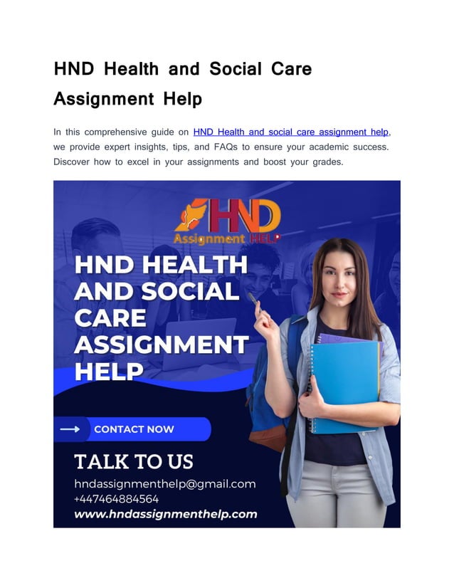 HND Health and Social Care Assignment Help | PDF