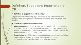 Organisational Behaviour PPT by Rohit Nirhali.pdf | Business Administration | Business