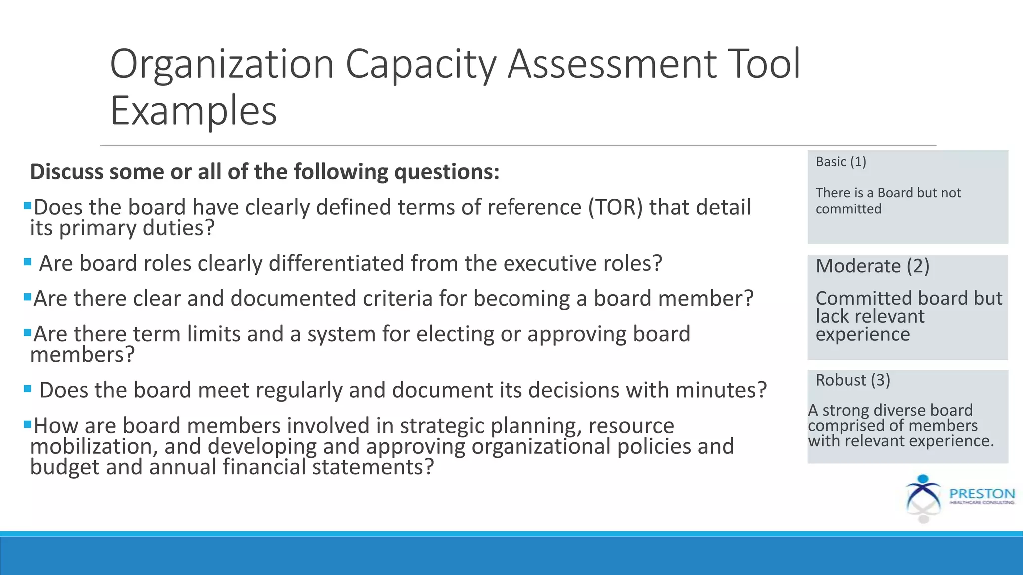 Organisational Capacity Assessment | PPTX