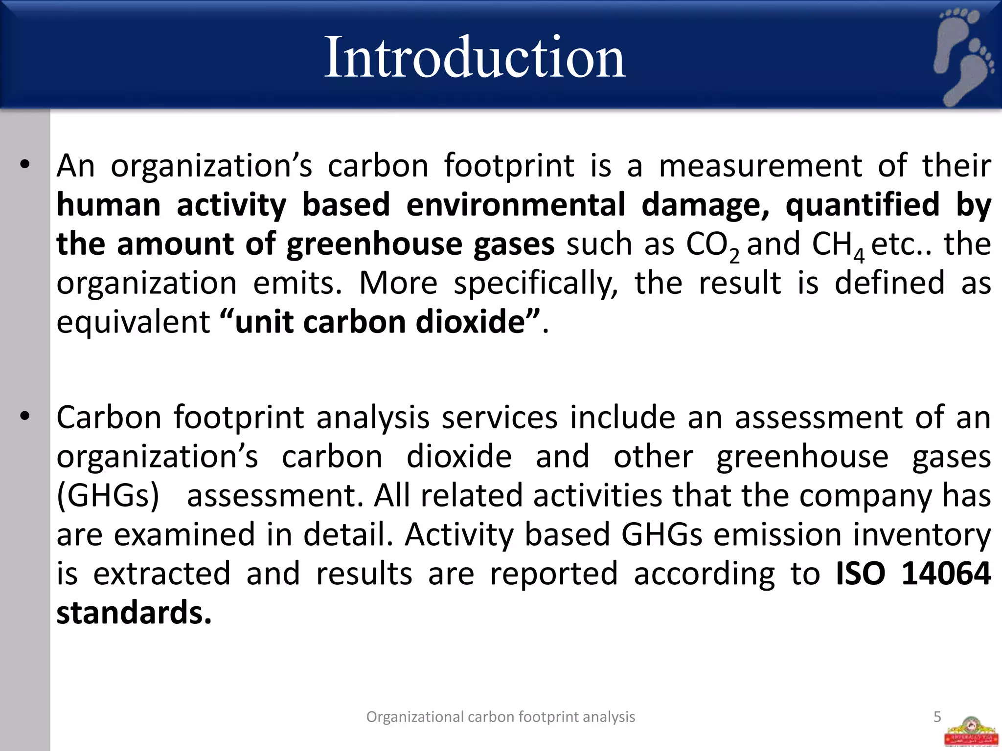 Organisational carbon footprint analysis | PPTX