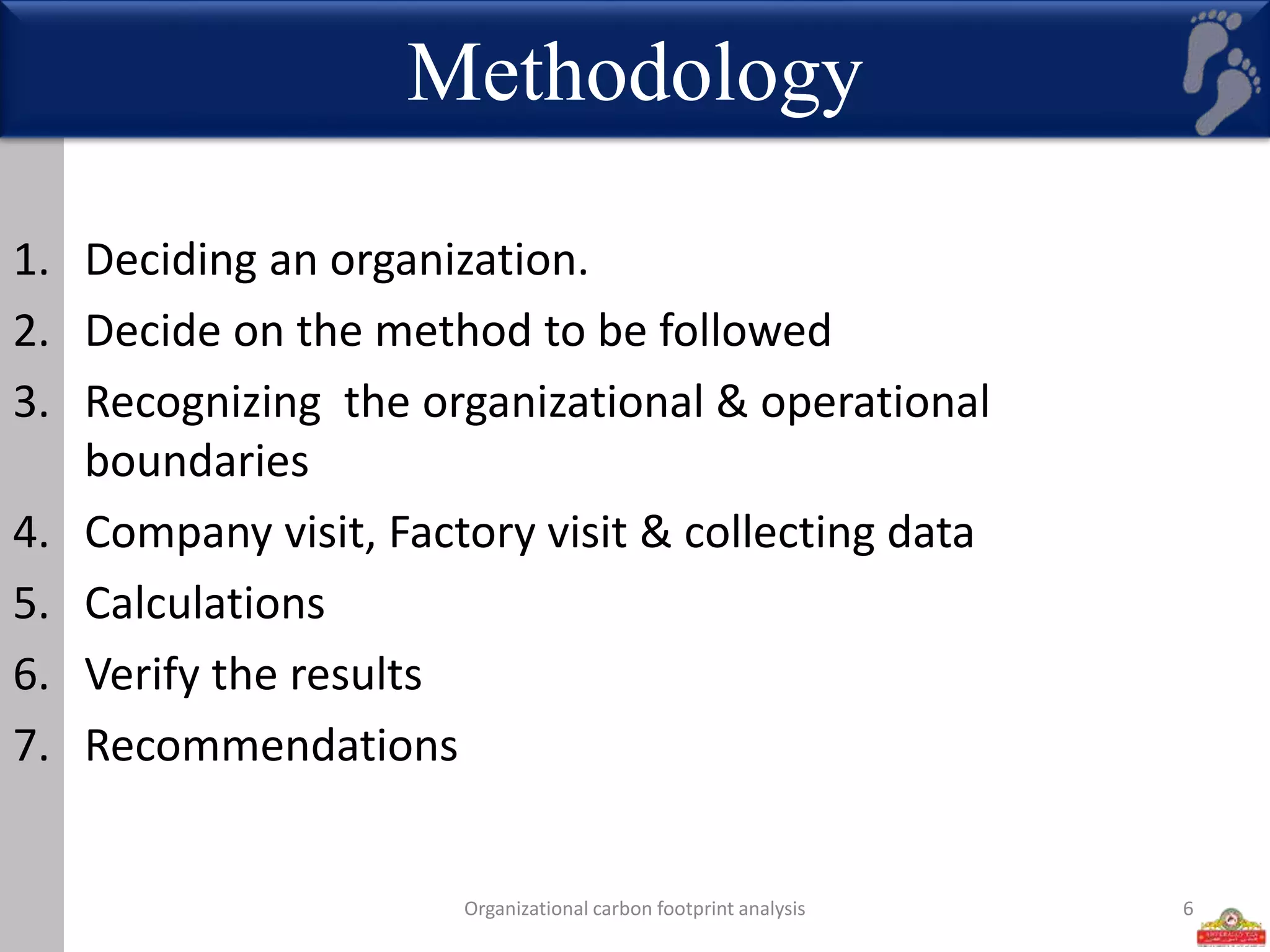 Organisational carbon footprint analysis | PPTX