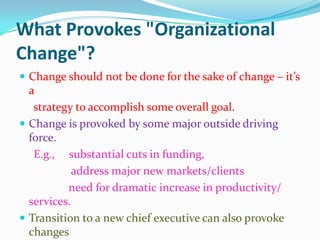 Organisational Change, change agents and QWL | PPTX | Business ...
