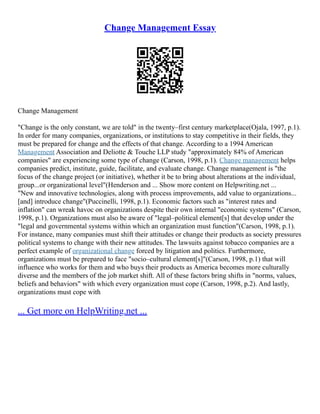 Organisational Change Management | PDF