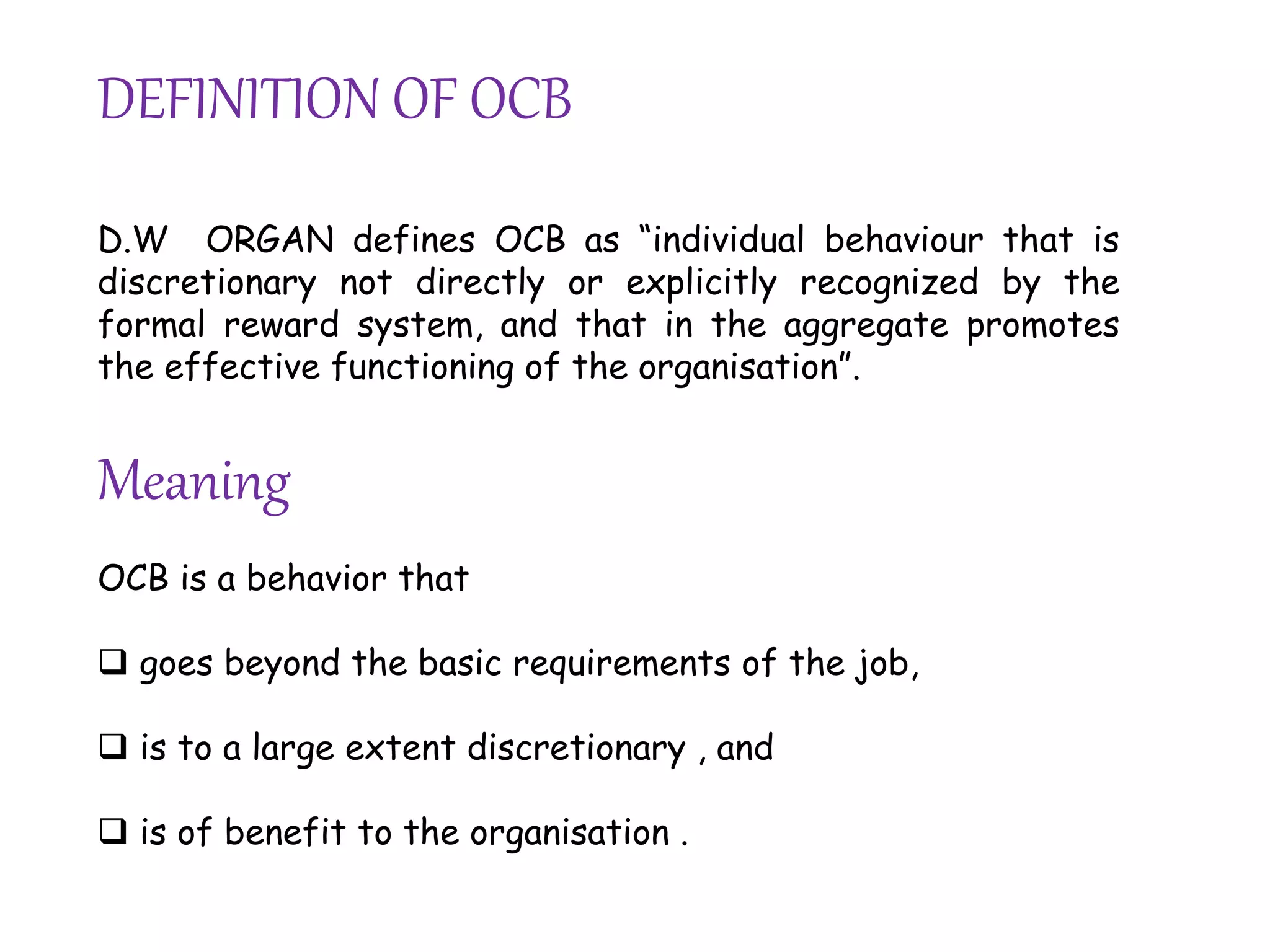 Organisational citizenship behaviour | PPTX