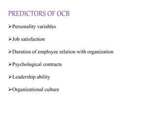 Organisational citizenship behaviour | PPTX