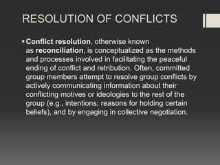 Organisational conflicts and resolution | PPTX