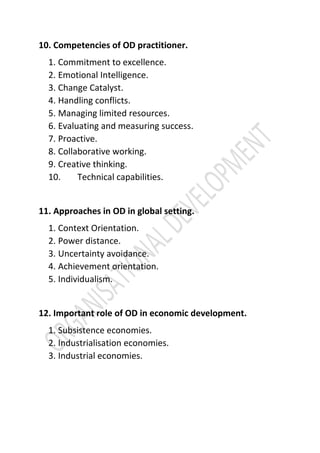 Organisational Development TYBMS | PDF