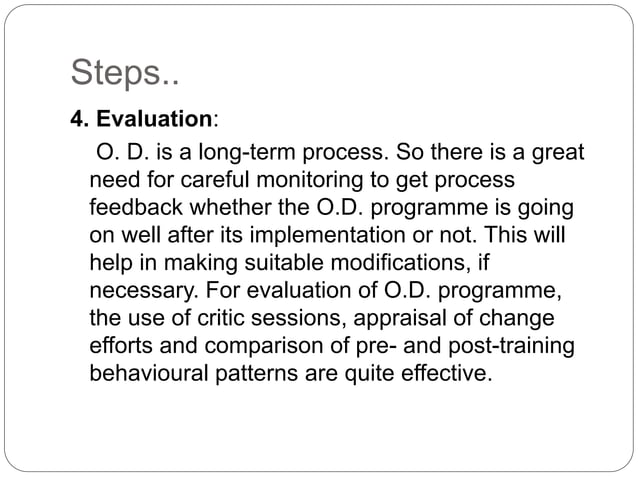 Organisational development (process & od vs md) | PPT