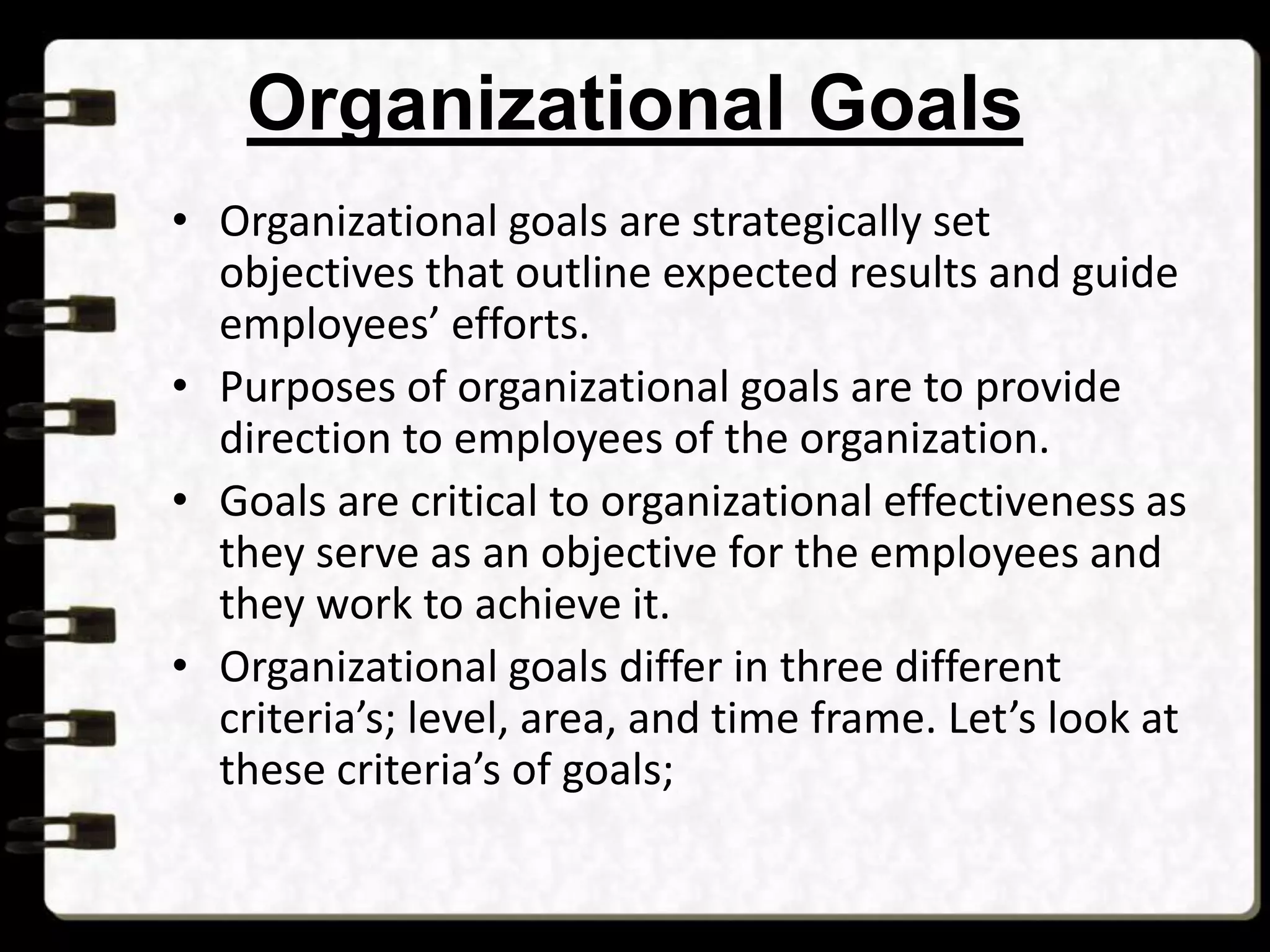Organisational goals | PPTX