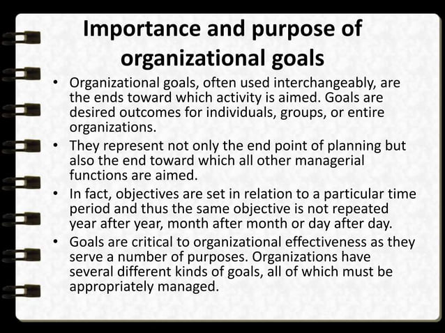 Organisational goals | PPTX | Business | Business and Finance