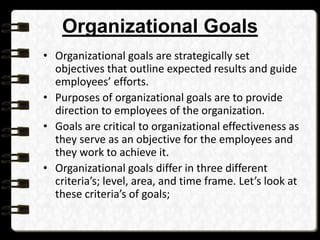 Organisational goals | PPTX