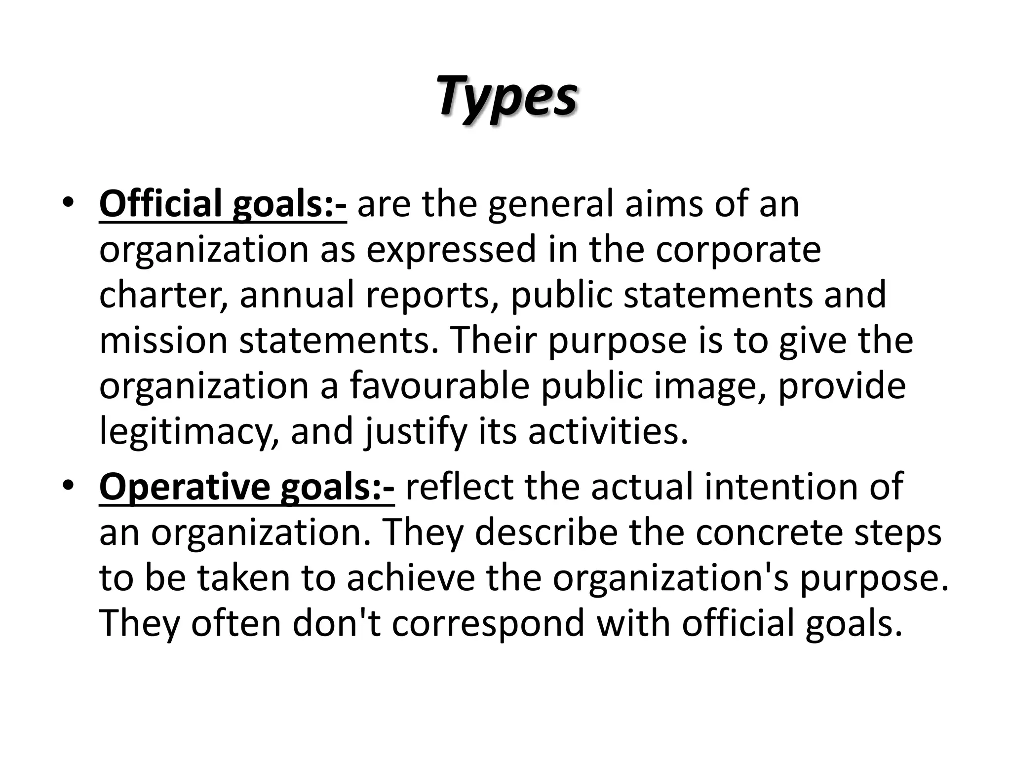 Organisational goals and objectives | PPTX