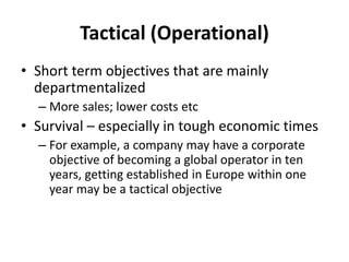 Organisational goals and objectives | PPTX