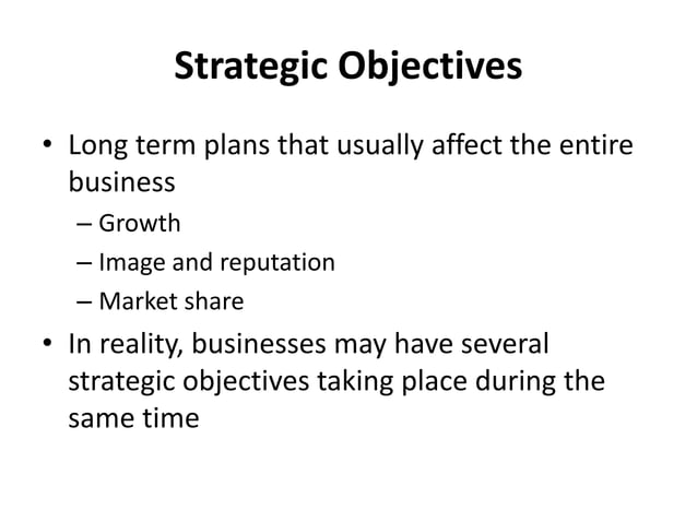 Organisational goals and objectives