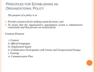 Organisational policy on hiring | PPT