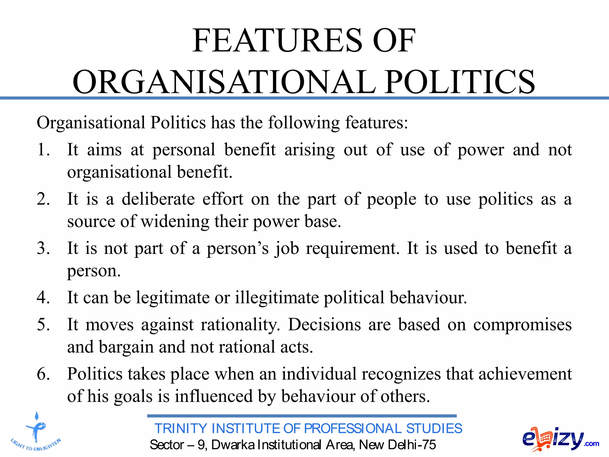 ORGANISATIONAL POLITICS-Organisational politics | PPT