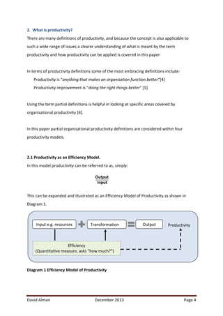 Organisational Productivity | PDF
