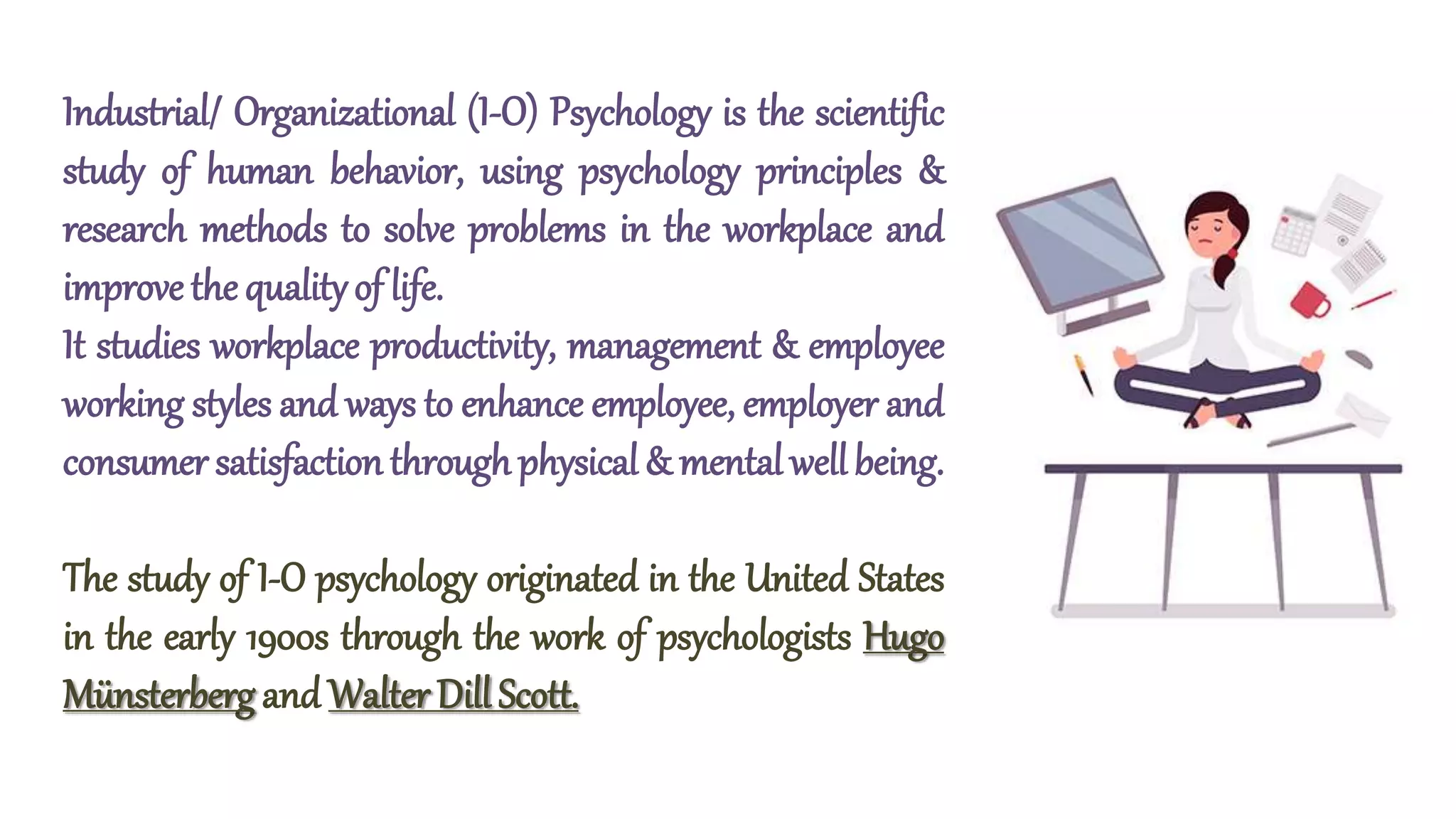Industrial Psychology/ Organisational psychology-Definition, Goals, Scope, Areas. | PPTX