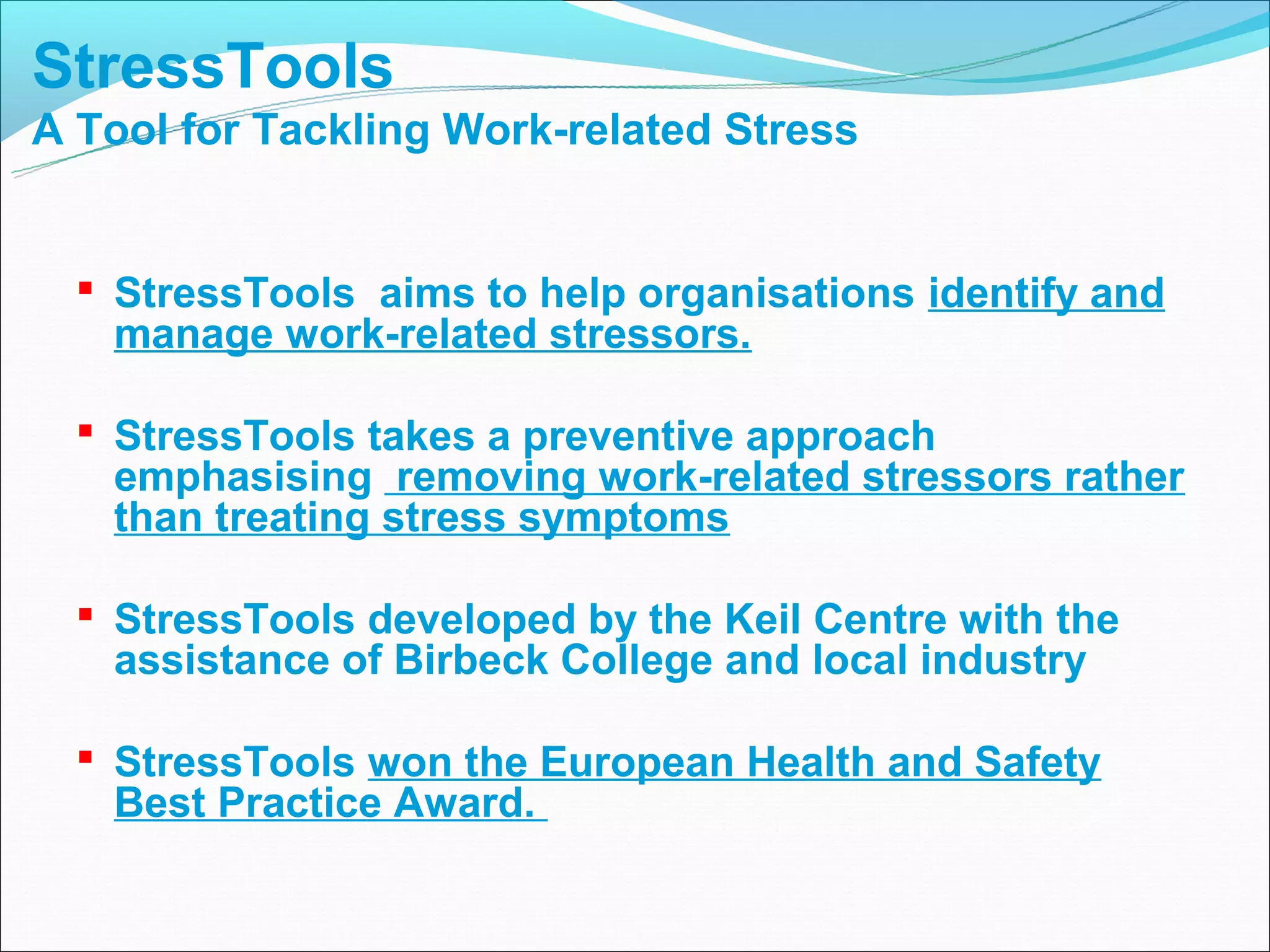 Organisational stress management | PPT