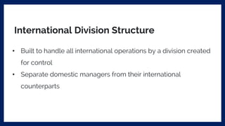 Organisational structure in MNCs | PDF