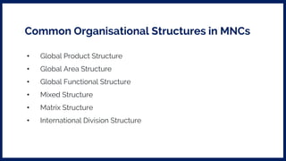 Organisational structure in MNCs | PDF