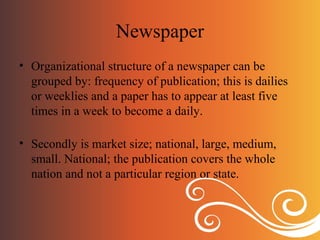 Organisational structure of n & m | PPT