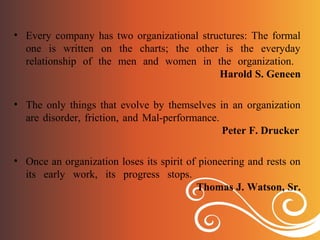 Organisational structure of n & m | PPT