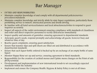 Organisation,duties and attributes of food and beverage staff | PPTX