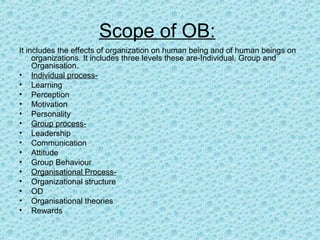 Organisation behaviour | PPT