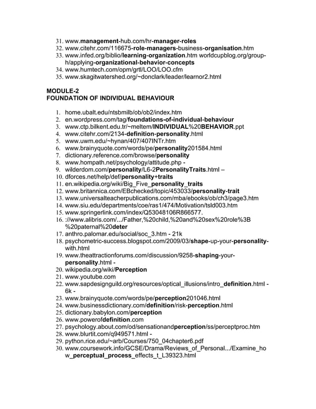 Organisation behaviour 2 | DOC | Professional School | Postgraduate ...