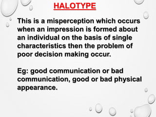 Perceptual Errors (Organization Behavior) | PPTX