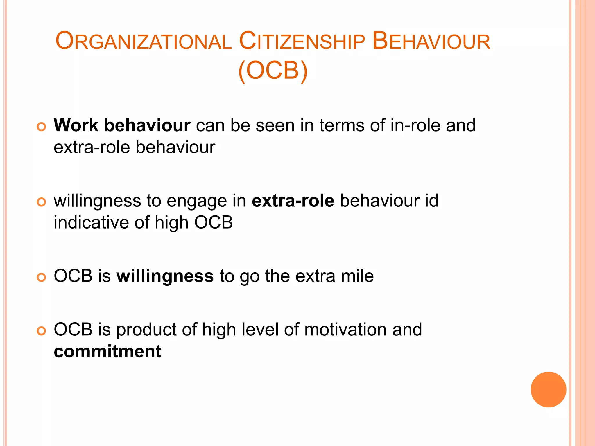 Organisation citizenship behaviour (ocb) | PPTX