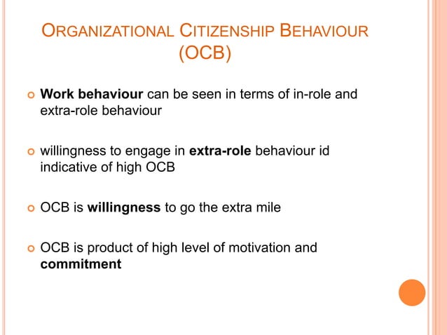 Organisation citizenship behaviour (ocb) | PPTX