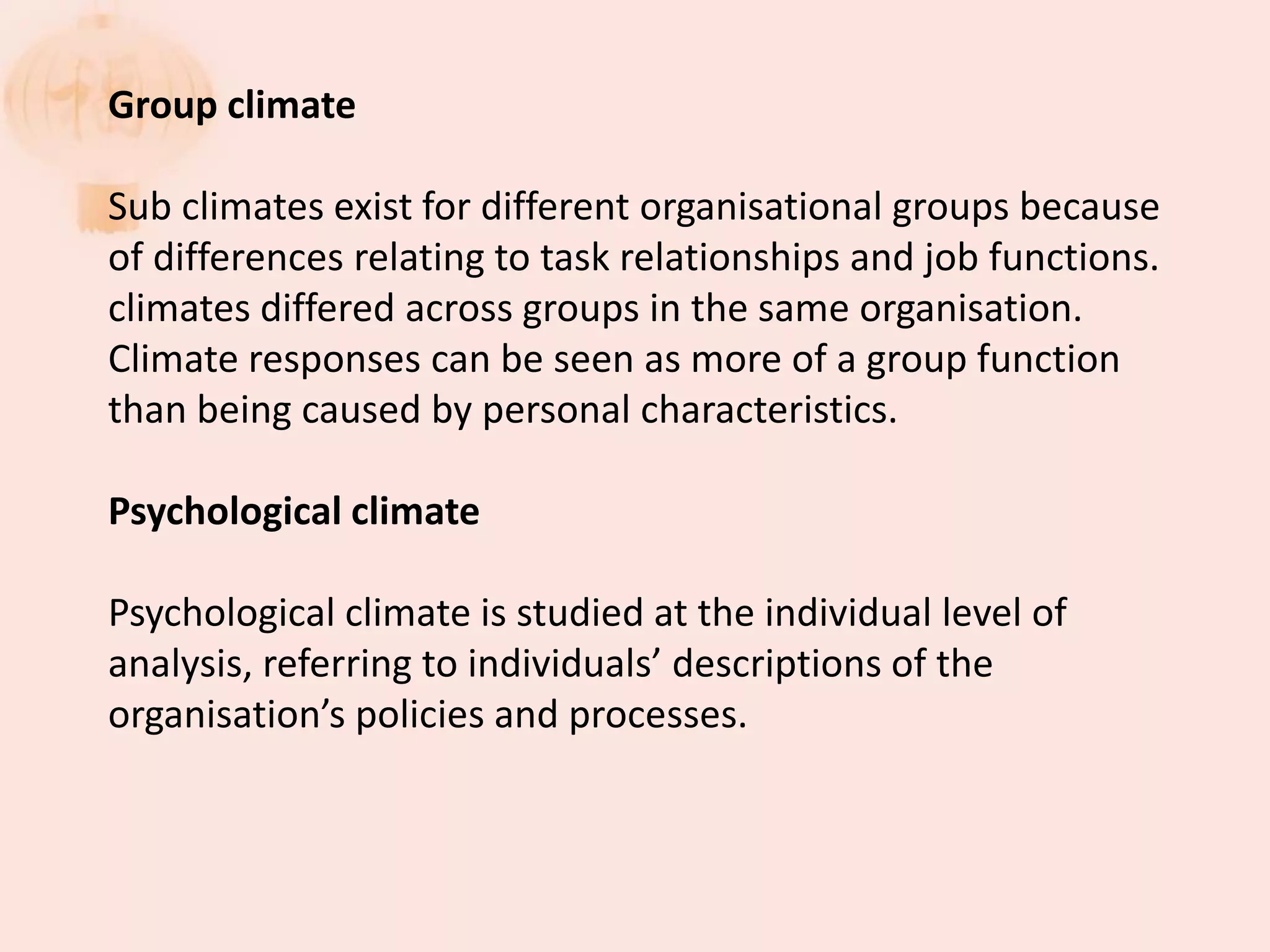 Organisation climate and Change | PPTX