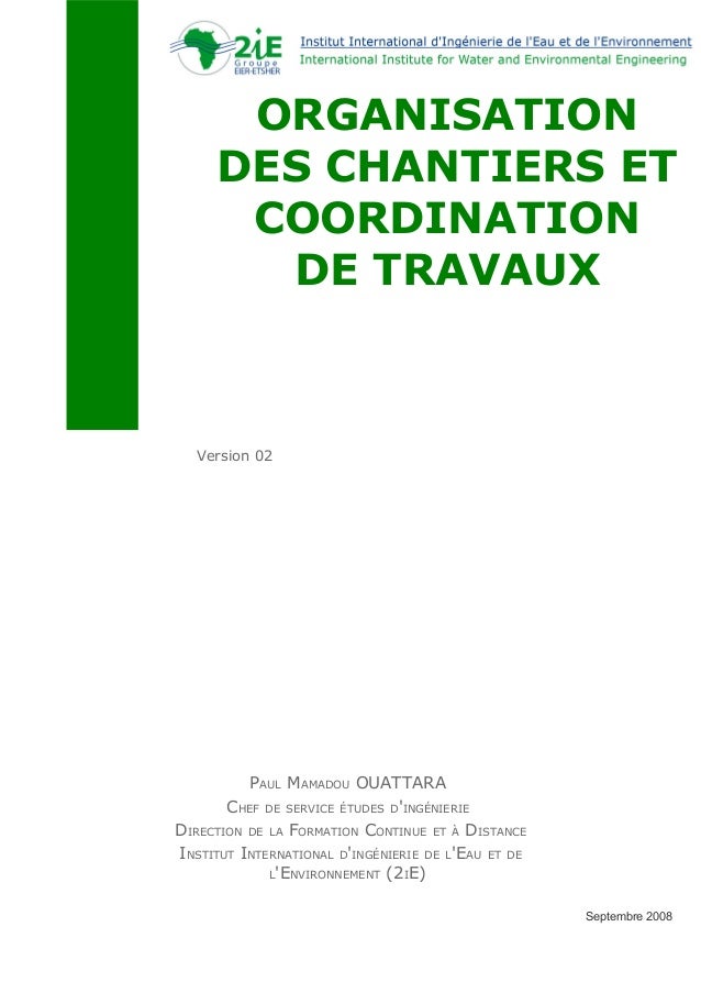 cours d'organisation et gestion de chantier pdf