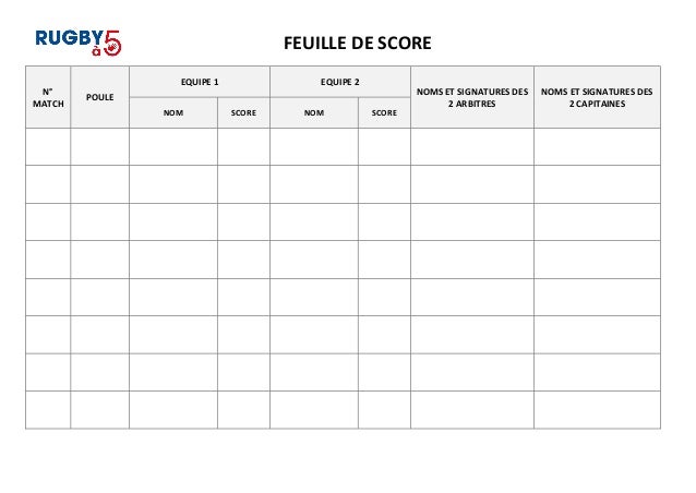 Organisation de tournoi rugby à 5 2016 2017