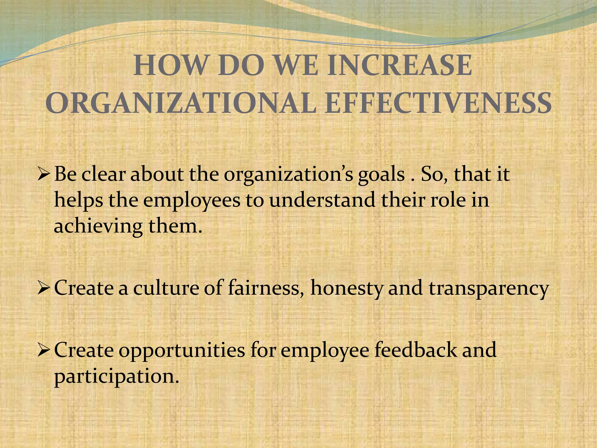 Organisation effectiveness | PPT
