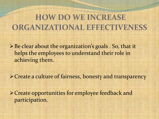 Organisation effectiveness | PPT