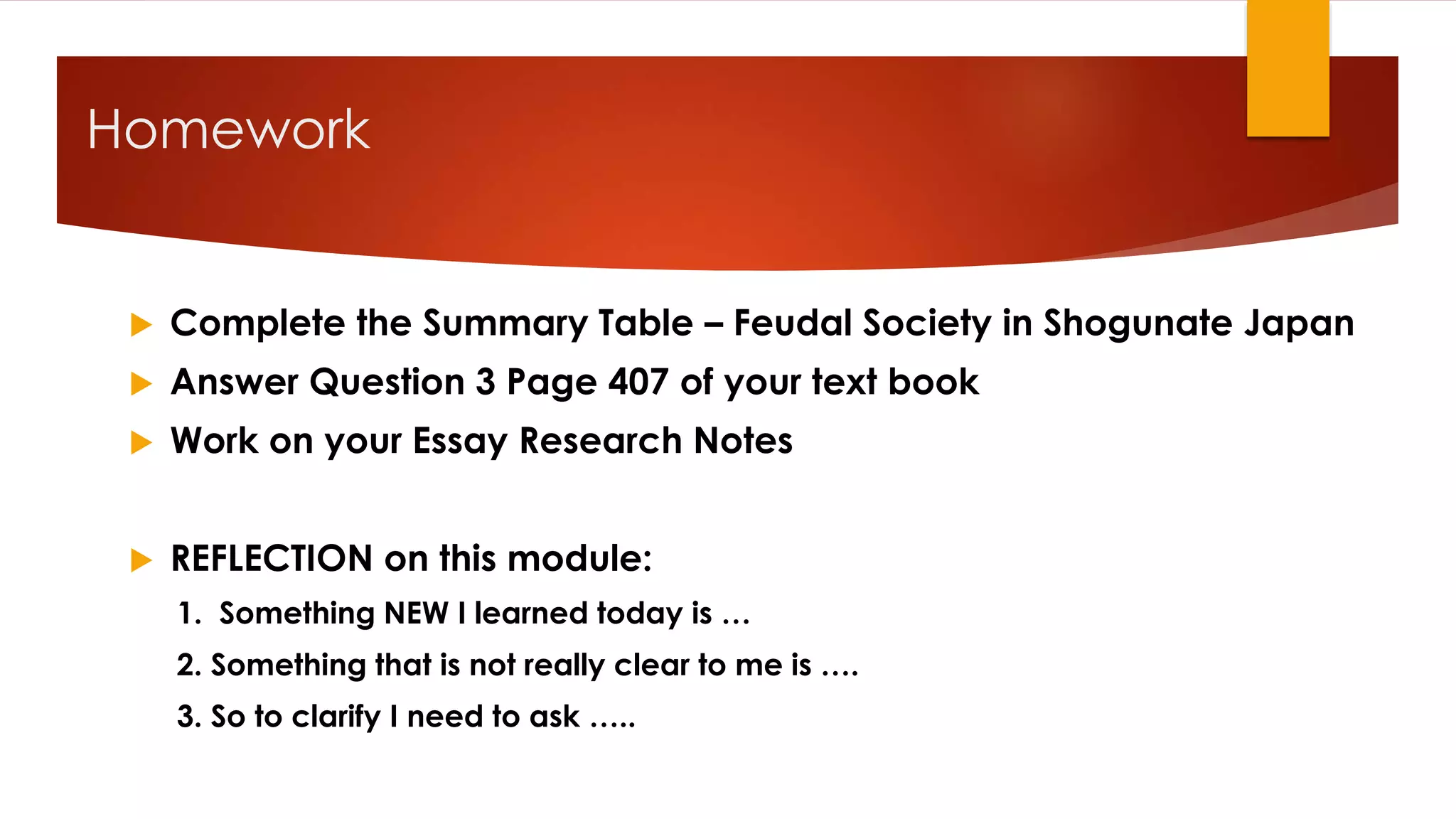 Organisation of Japanese Feudal Society | PPT