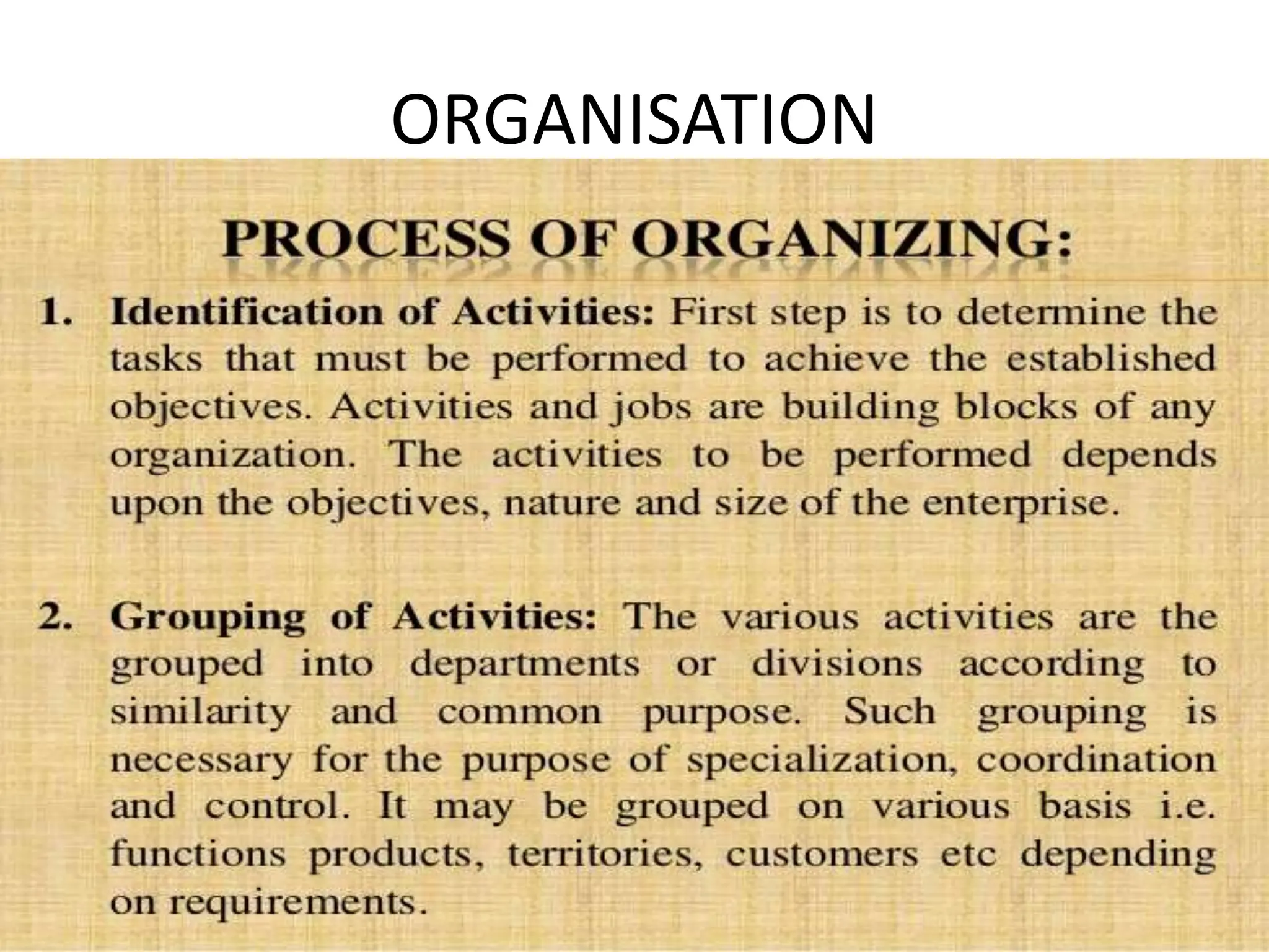 ORGANISATION, principles, struture and its importance | PPT