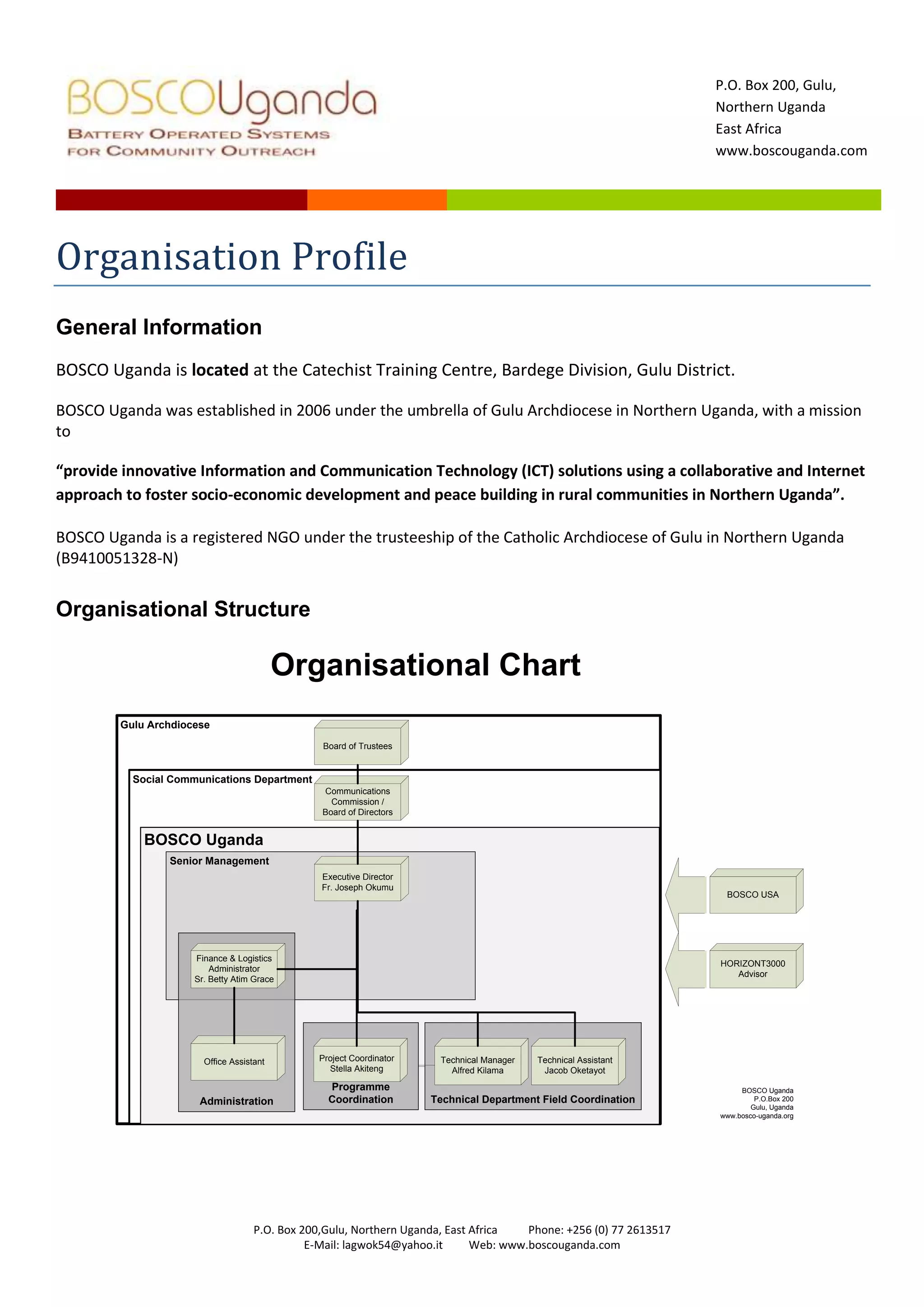 BOSCO Organisation profile | DOCX