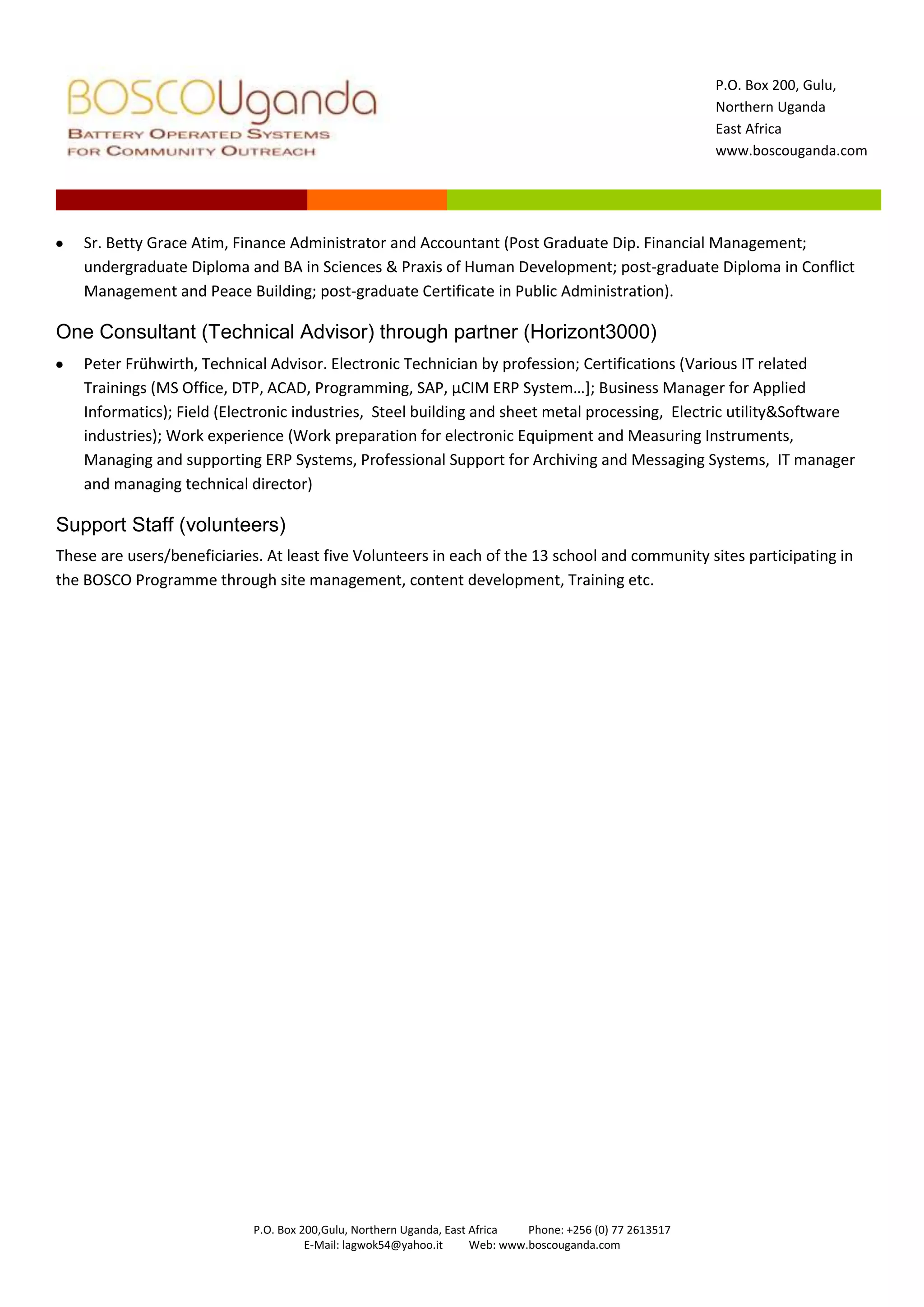 BOSCO Organisation profile | DOCX