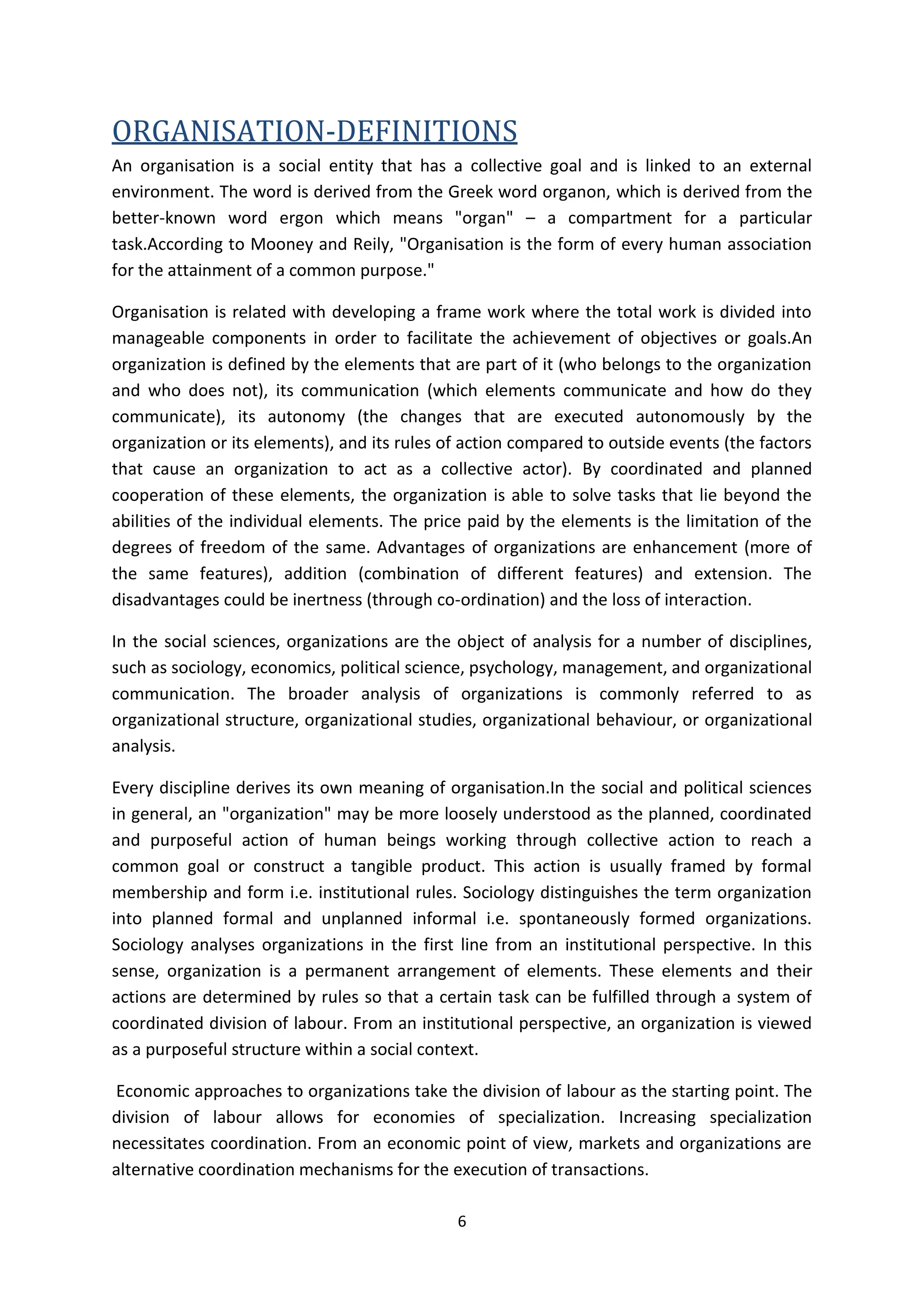 Organisation structure and relationship | DOCX