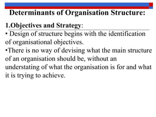 organisation structure-definition,determinents,importance and types.pptx