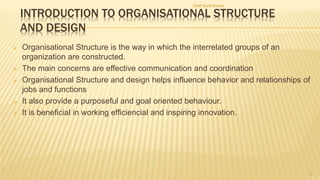 Organisation structure and design | PPTX | Business Administration ...