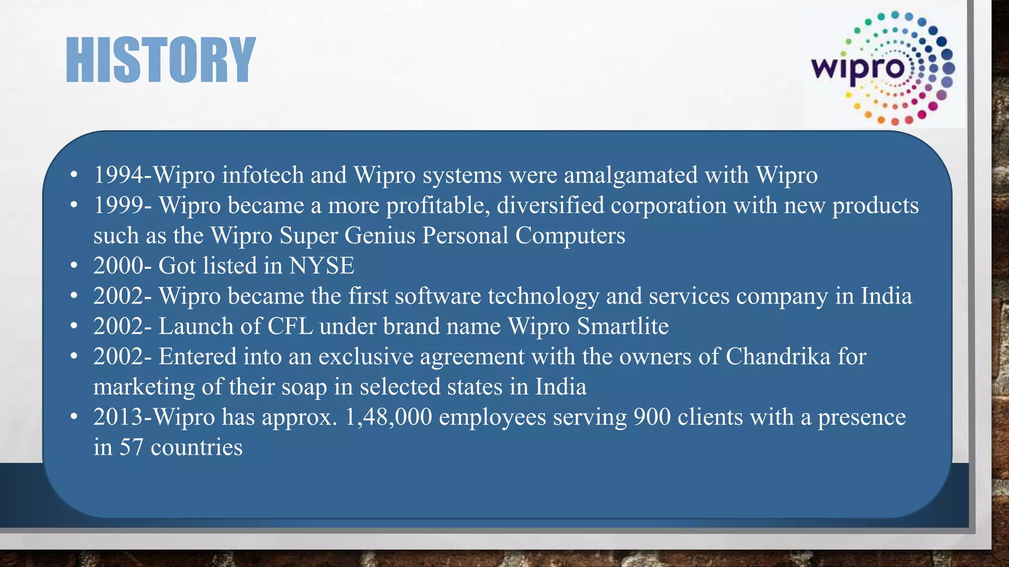 Organisation structure, culture and strategies of wipro | PPTX