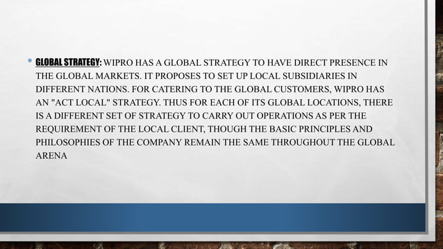 Organisation structure, culture and strategies of wipro | PPTX