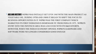 Organisation structure, culture and strategies of wipro | PPTX